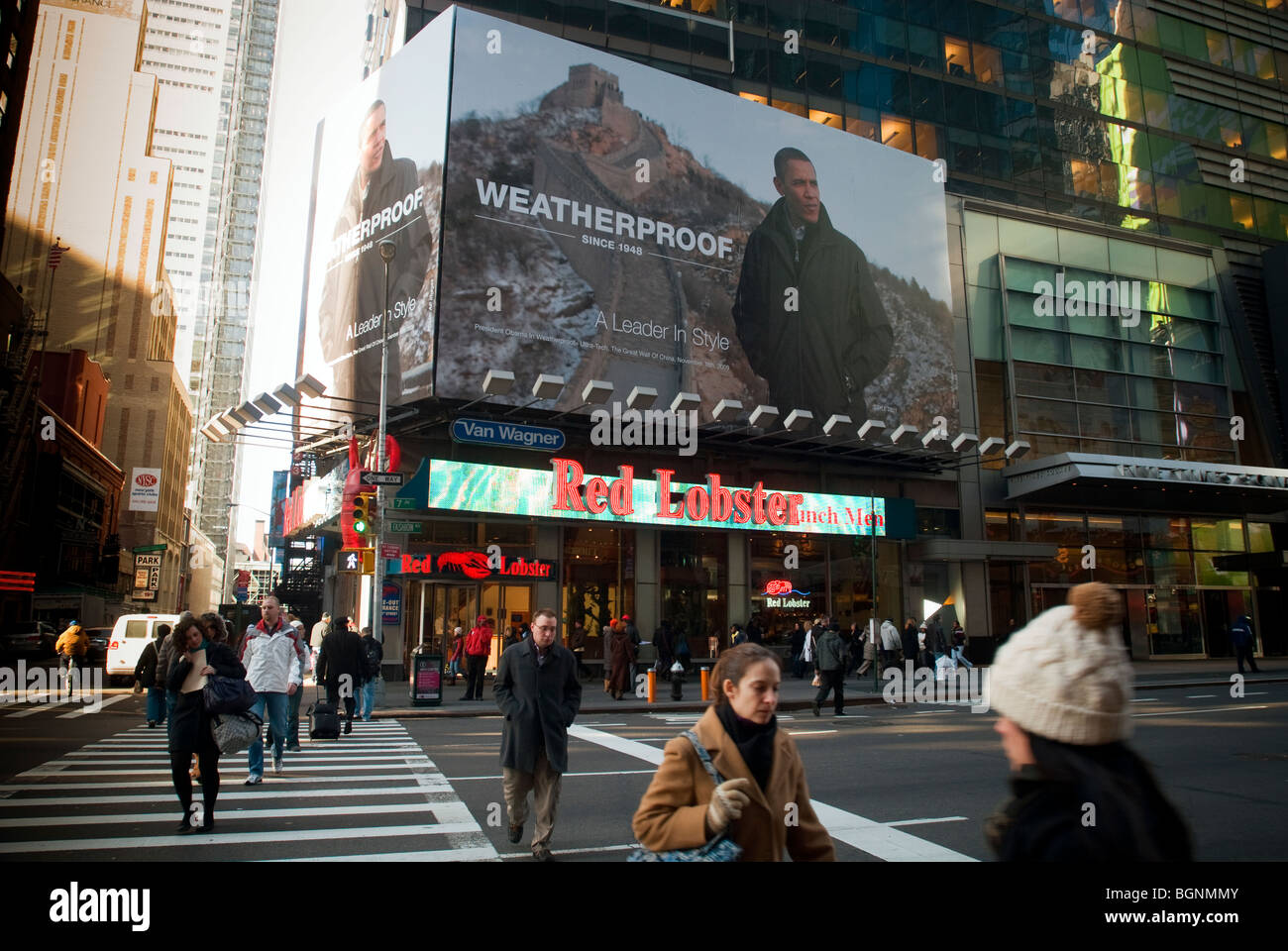 A billboard in Times Square in New York featuring U.S. President Barack ...