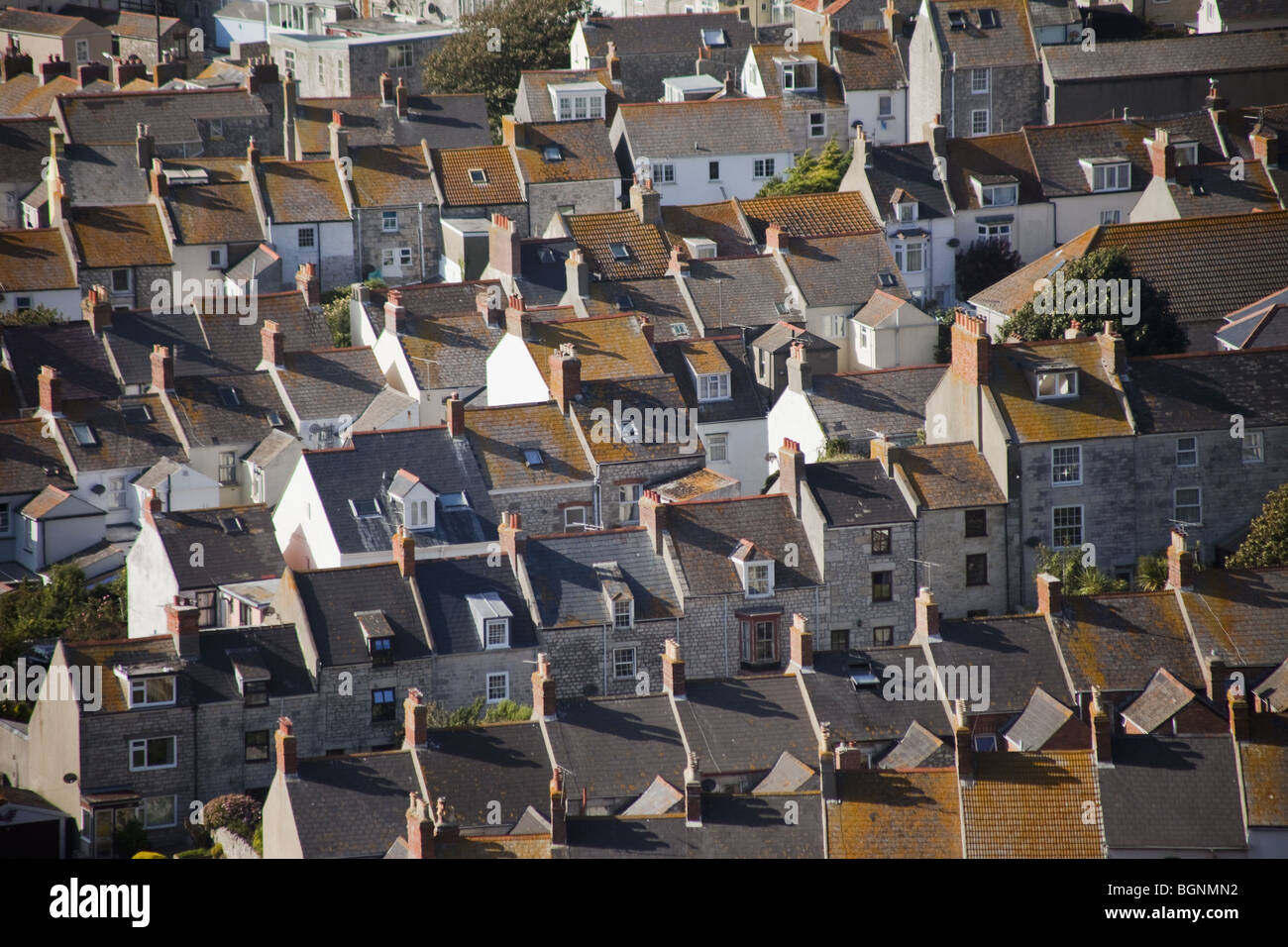 a high level view of houses in a village or town Stock Photo - Alamy