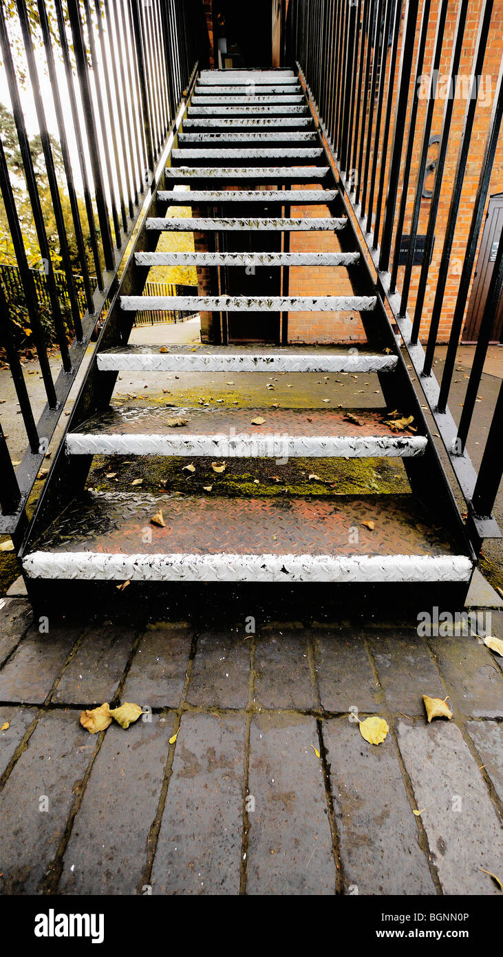 metal steps up to a door Stock Photo - Alamy