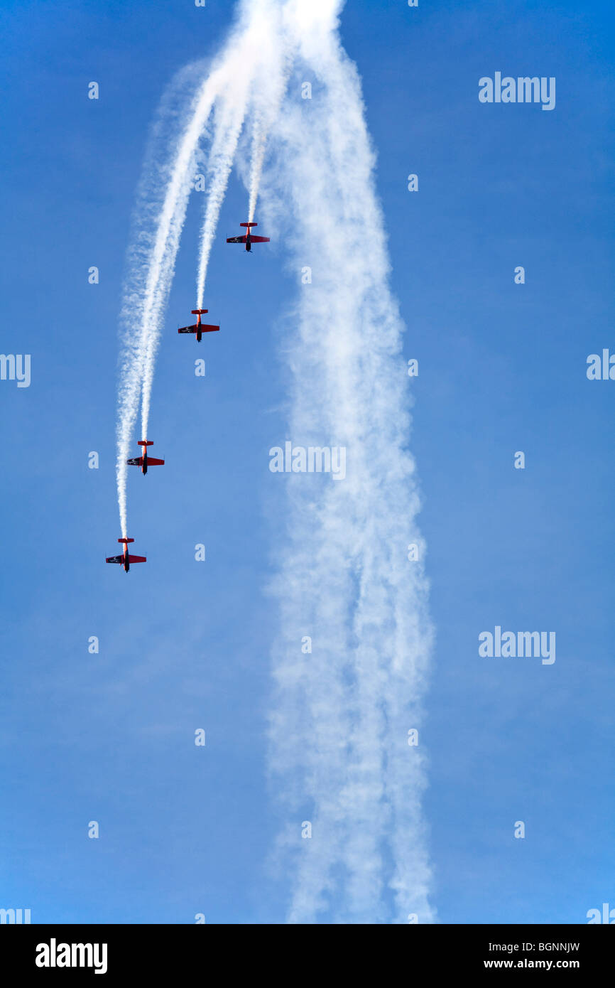 Blades aerobatic display team flying Extra 300 LP aircraft at RAF ...