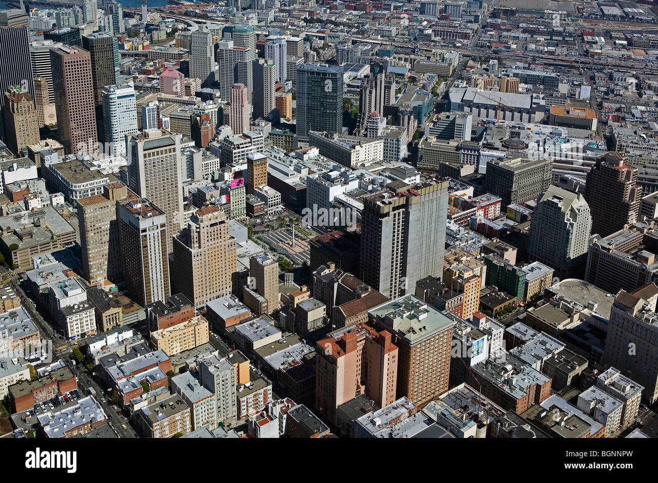 aerial view above Union Square San Francisco California Stock Photo - Alamy
