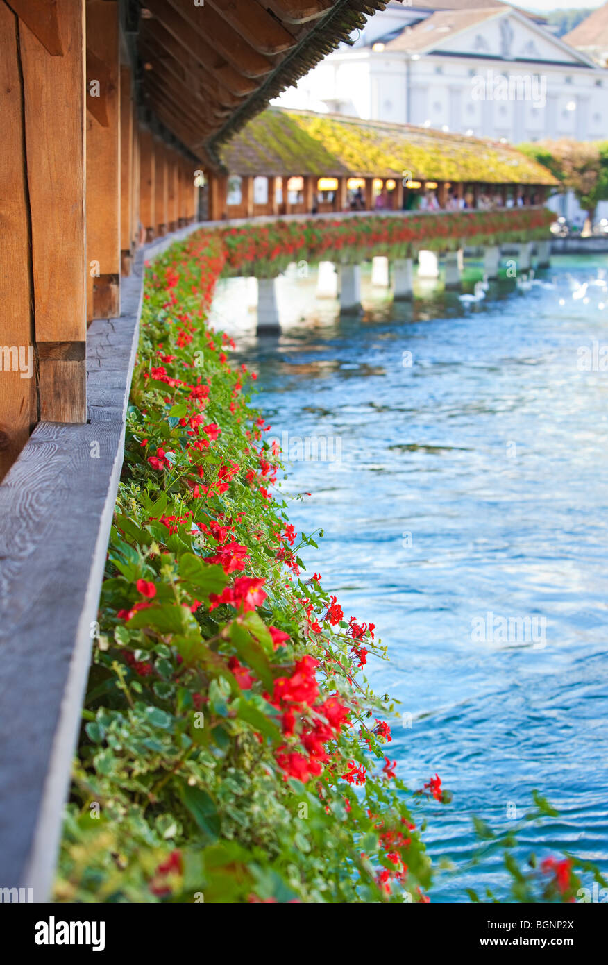 Famous wooden bridge in Lucerne Switzerland Stock Photo - Alamy