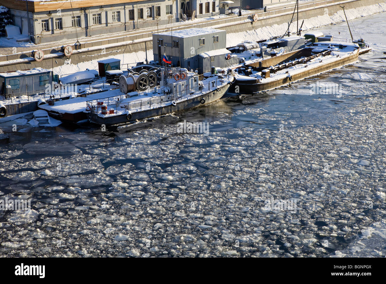 frozen ship on Moscow River Stock Photo - Alamy