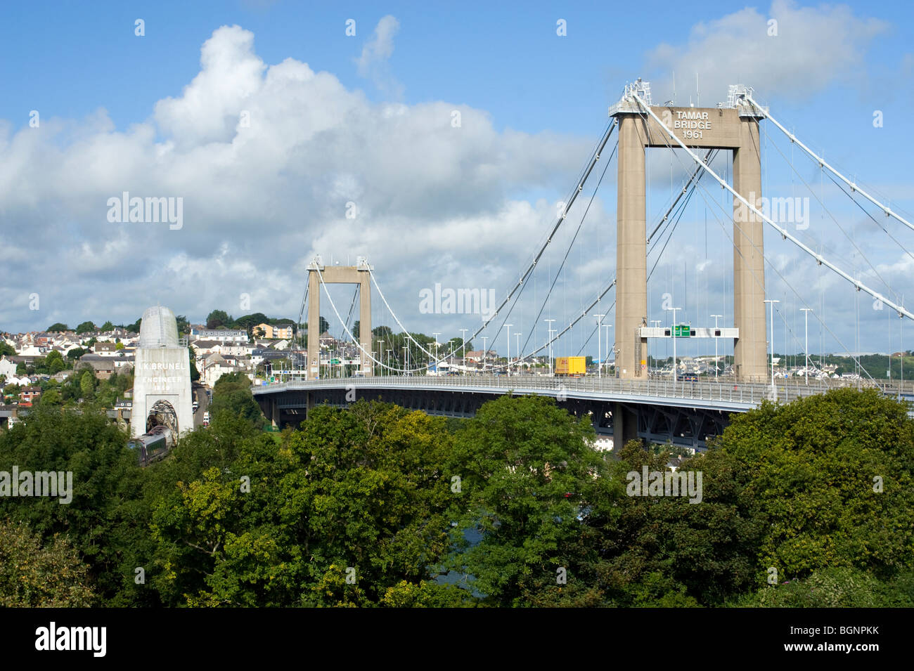 The Tamar Bridges between Devon and Cornwall Stock Photo - Alamy