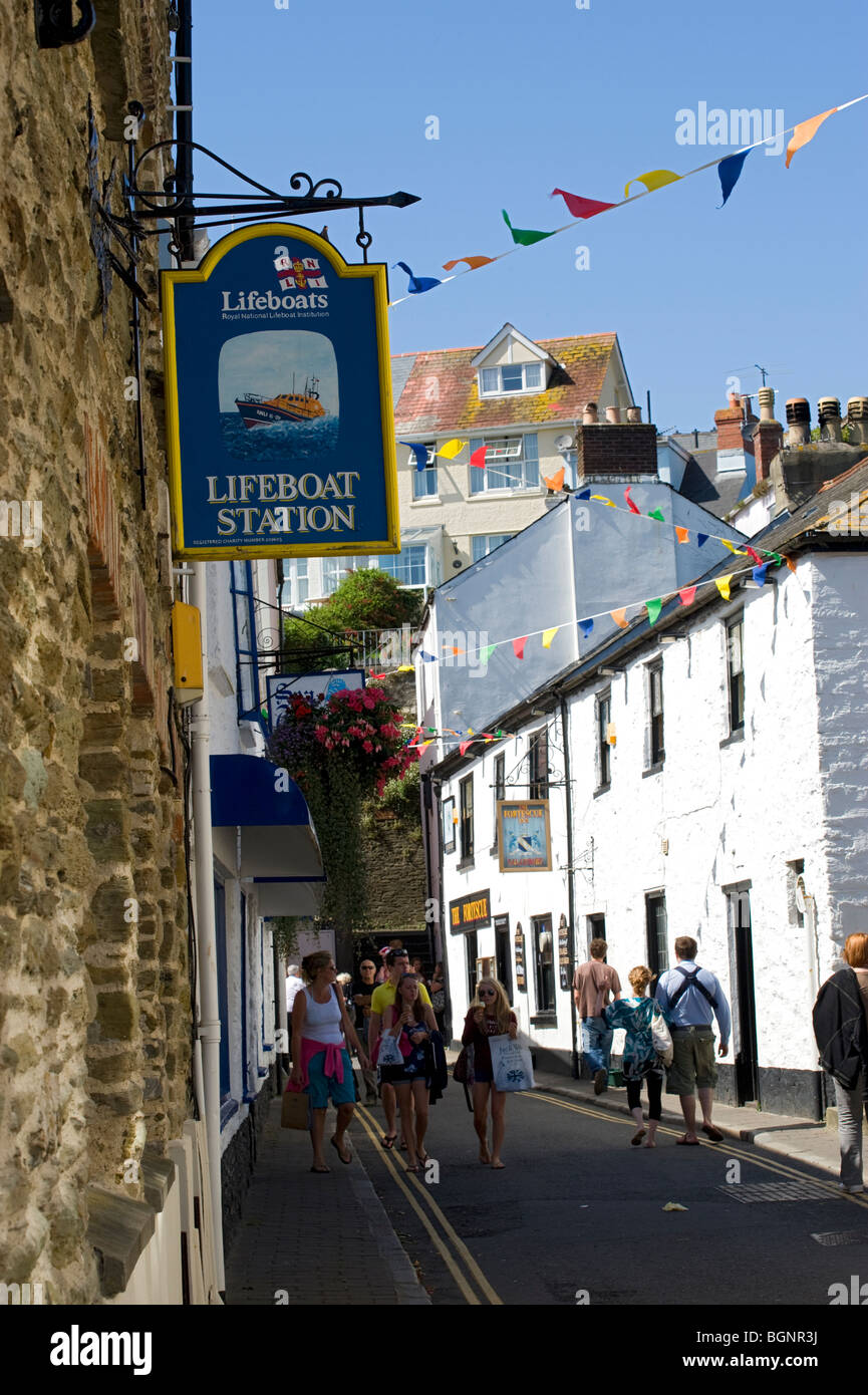 The RNLI lifeboat station building exterior in Union Street, Salcombe ...