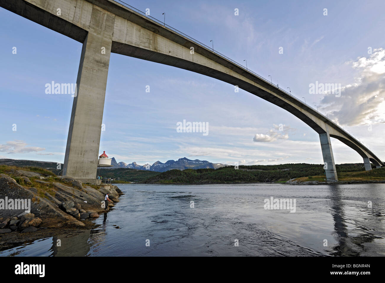 Saltstraumen bridge crossing the strongest tidal current in the world ...