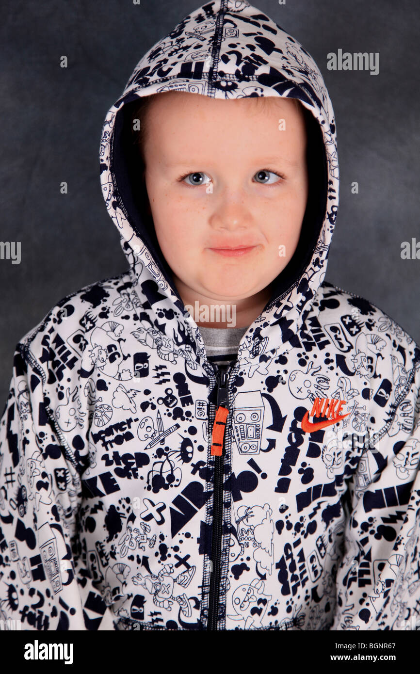 4 -5 yr old English boy in a hoodie Stock Photo - Alamy