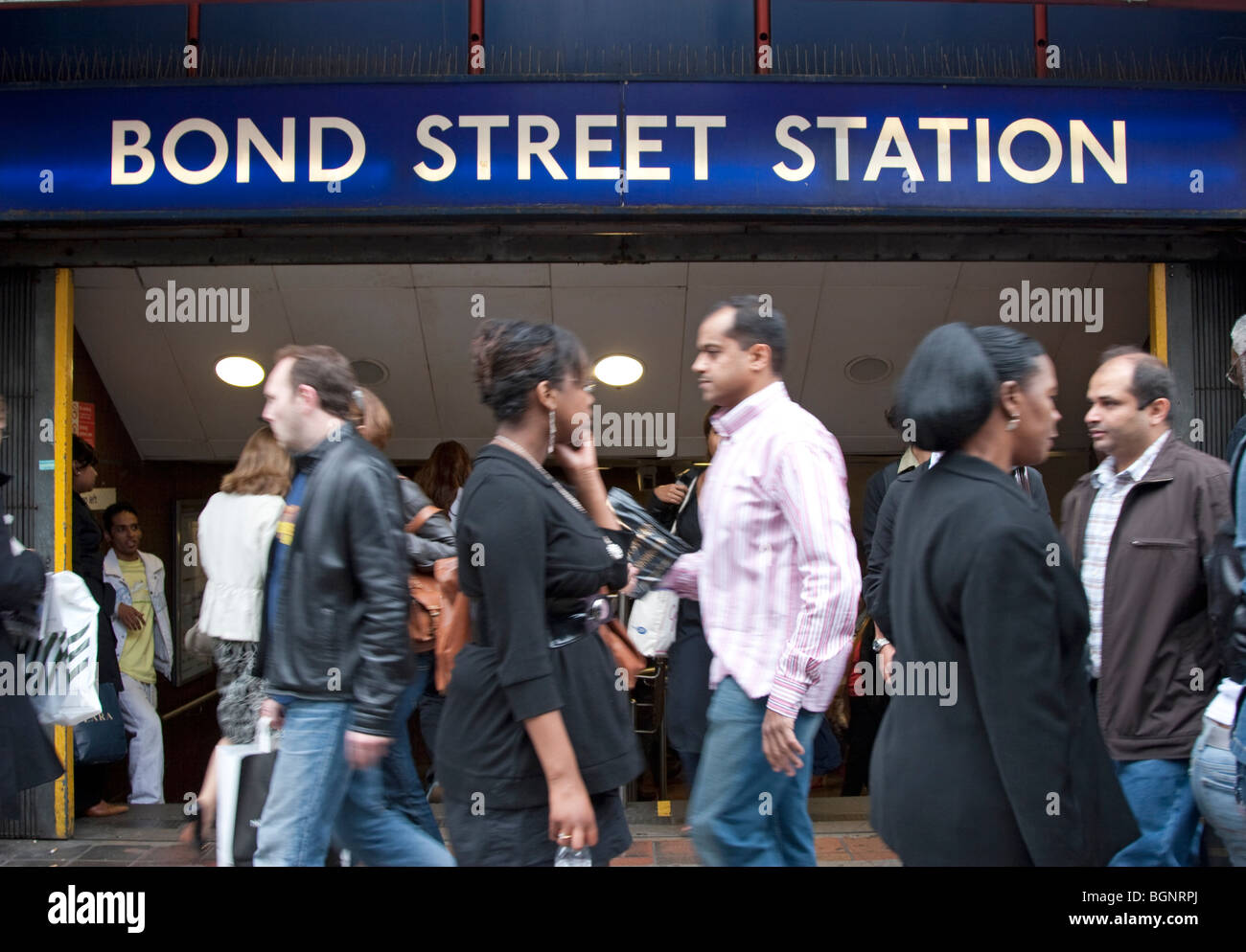 Bond Street Underground Station entrance Oxford Street London Stock ...