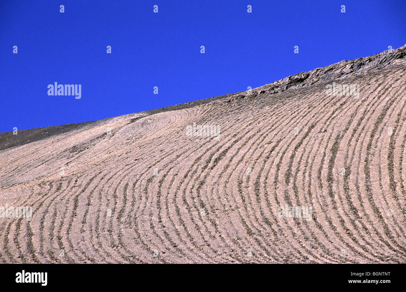Abstract patterns on mountain side. Cordillera real, Bolivia Stock ...