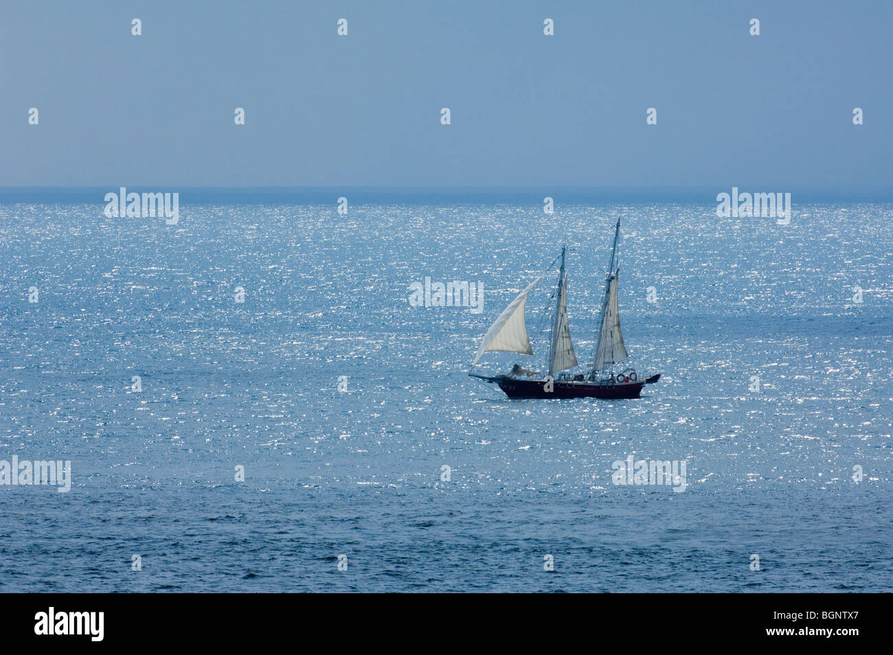 Three-master sailing ship at sea, Brittany, France Stock Photo - Alamy