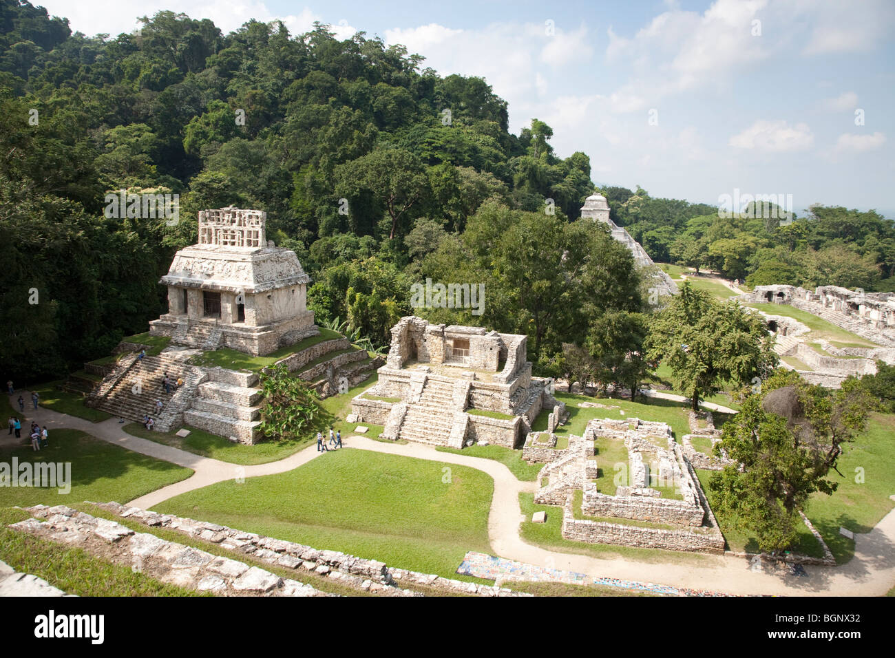 Temple of the Sun, Palenque Archaeological Site, Chiapas Mexico Stock ...