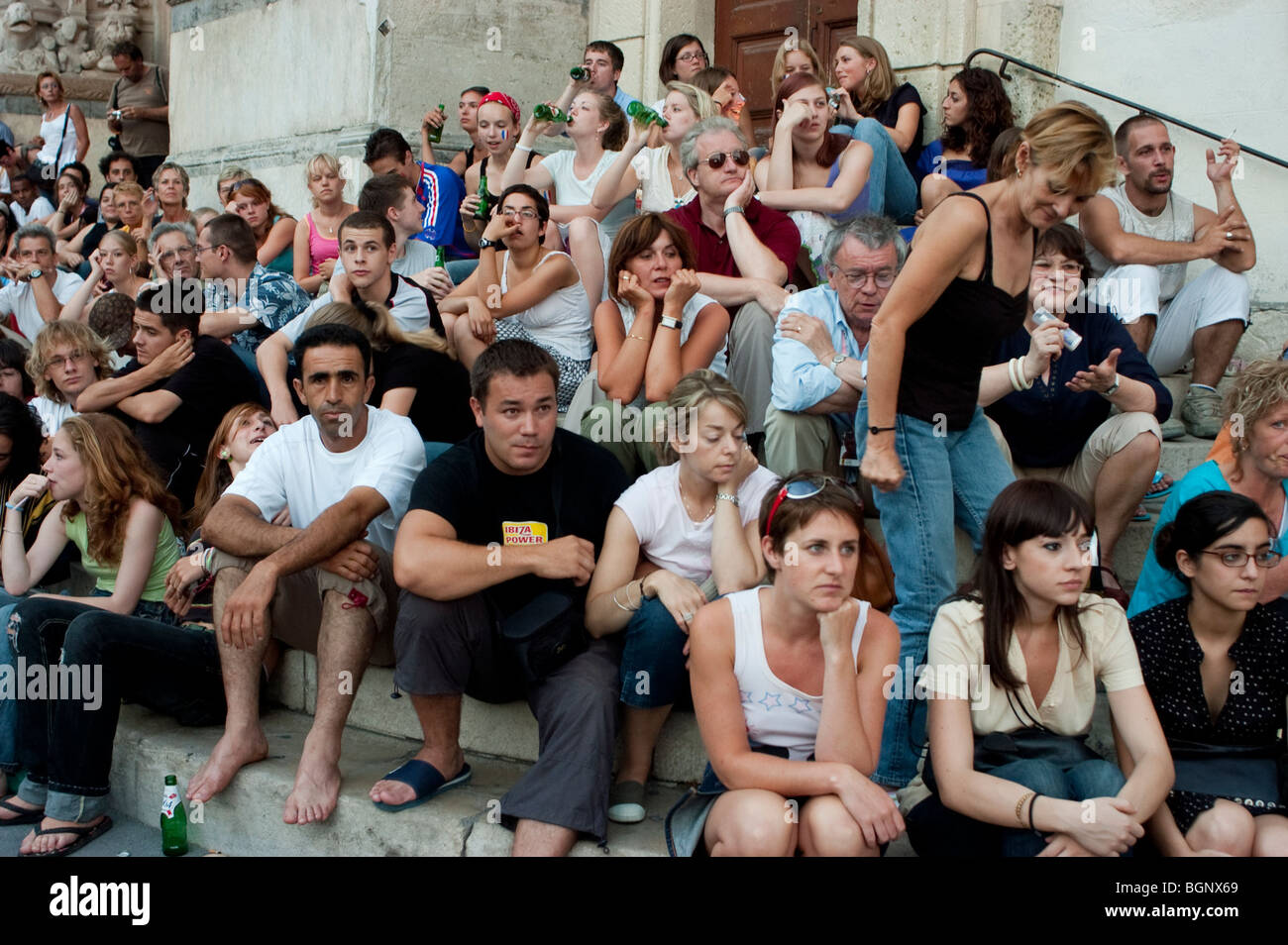 Arles, France, Large Crowd Scene people Public sports audience, looking ...