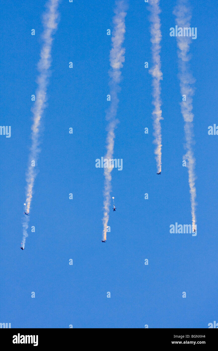 RAF Falcons Parachute Display Team at RAF Leuchars Airshow 2009, Fife ...