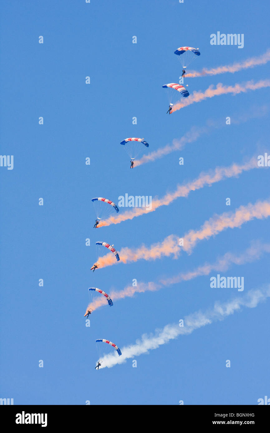 RAF Falcons Parachute Display Team at RAF Leuchars Airshow 2009, Fife ...