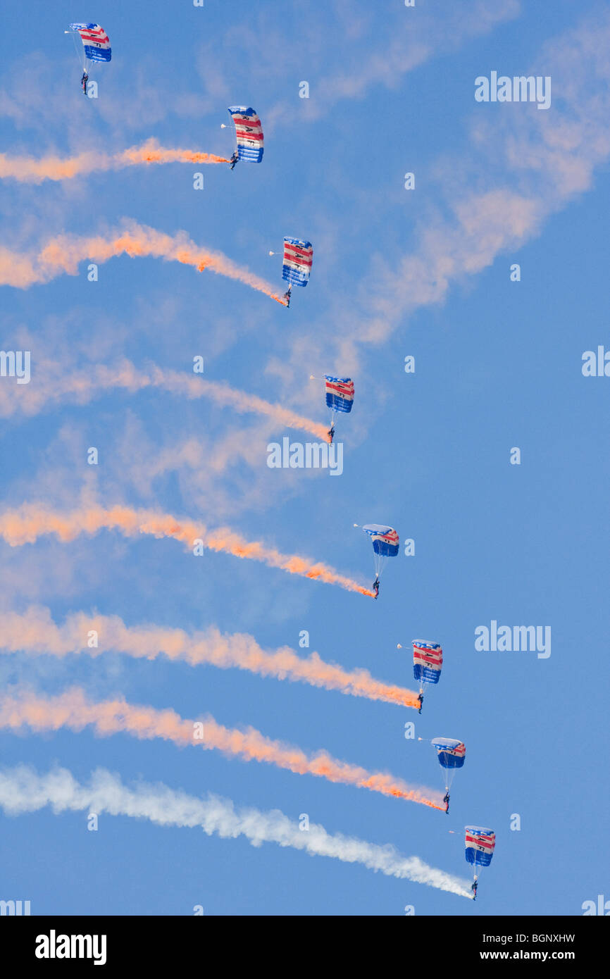 RAF Falcons Parachute Display Team at RAF Leuchars Airshow 2009, Fife ...