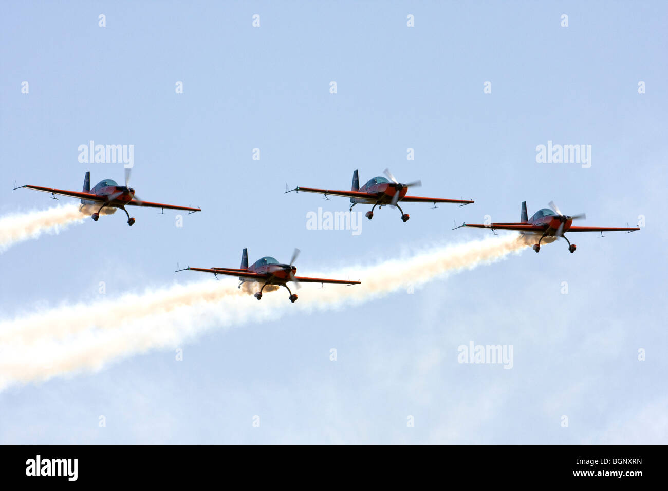 Blades aerobatic display team flying Extra 300 LP aircraft at RAF ...