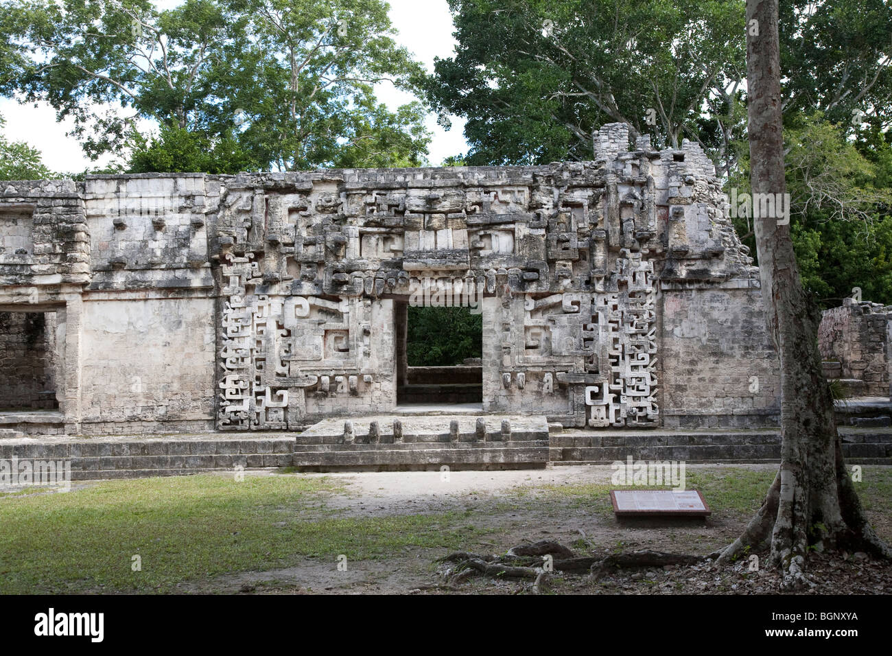 Structure II. Chicanná Maya Ruins archaeology site, Campeche Mexico ...