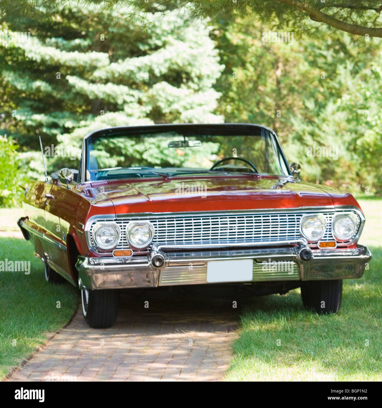 Car parked in a lawn Stock Photo - Alamy