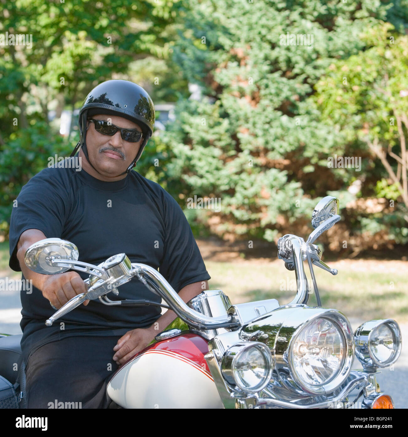 Senior man sitting on motorcycle hi-res stock photography and images ...