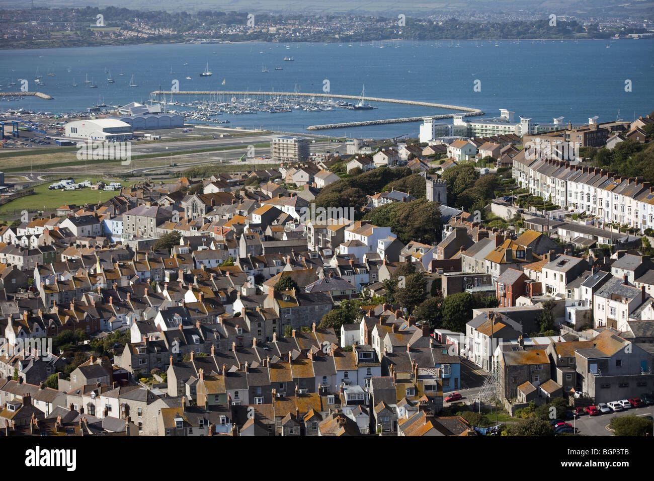 a high level view of houses in a village or town Stock Photo - Alamy