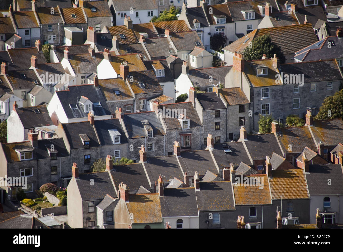 a high level view of houses in a village or town Stock Photo - Alamy