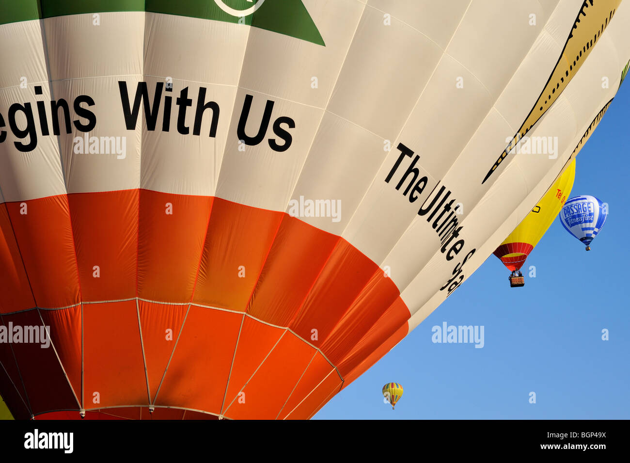 Balloonists / Aeronauts are taking off with hot-air balloons during ...