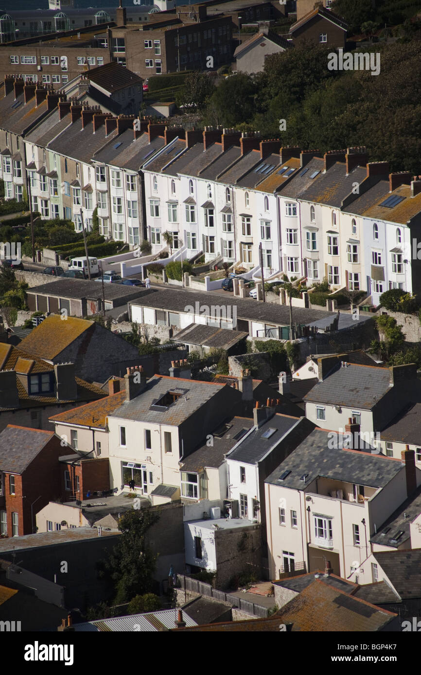 a high level view of houses in a village or town Stock Photo - Alamy