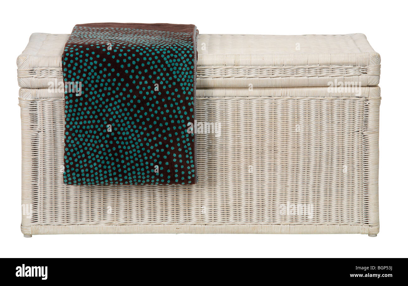 Cream rattan chest Stock Photo - Alamy