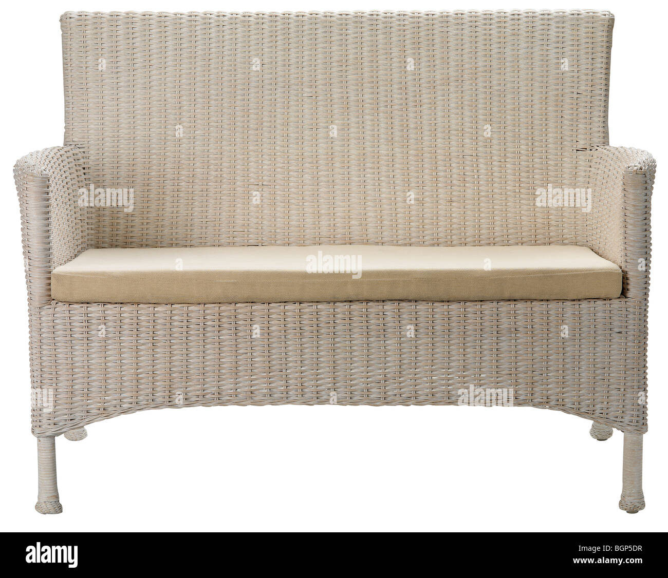 Cream rattan sofa Stock Photo - Alamy