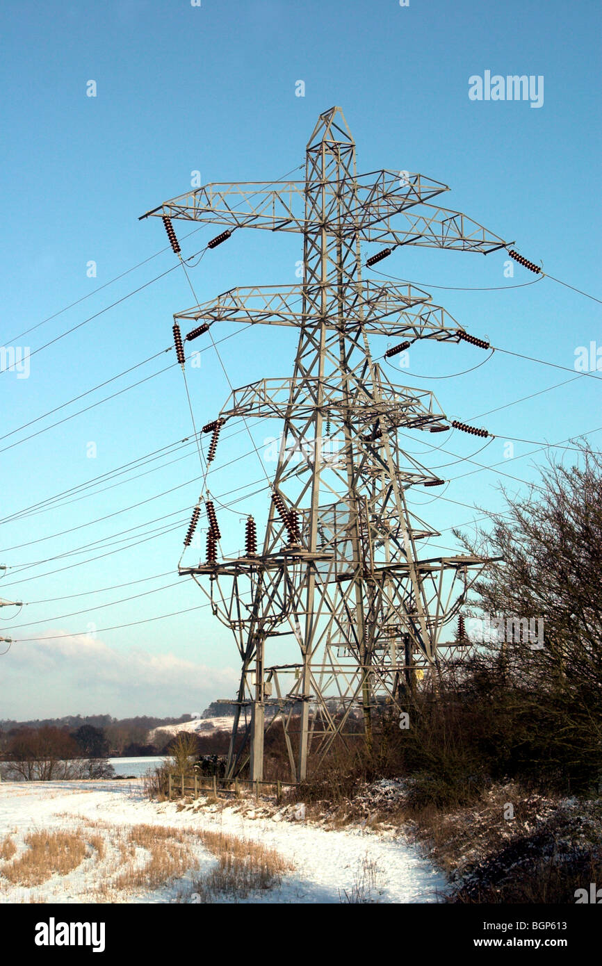Electricity pylons covered in snow hi-res stock photography and images ...