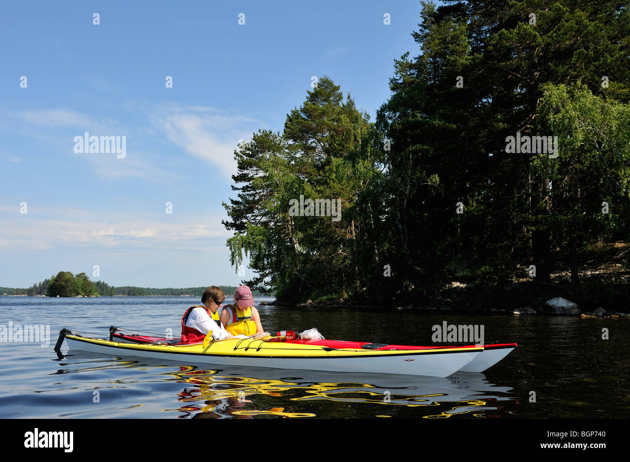 Kayak paddling, Ostergotland, Sweden Stock Photo - Alamy