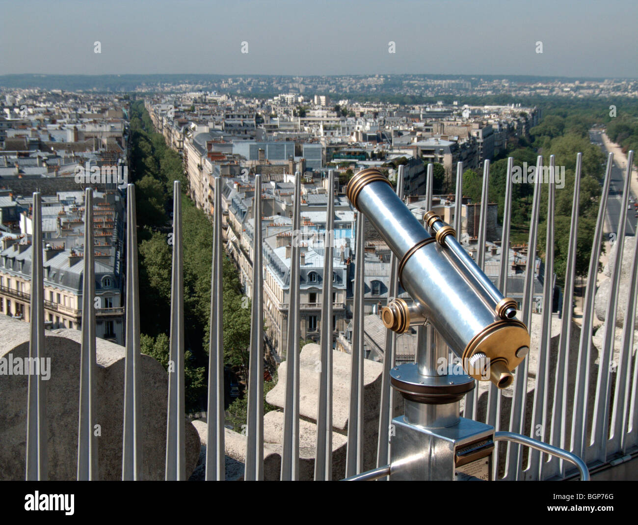 Panoramic view of Paris as seen from the top of the Arc de Triomphe ...