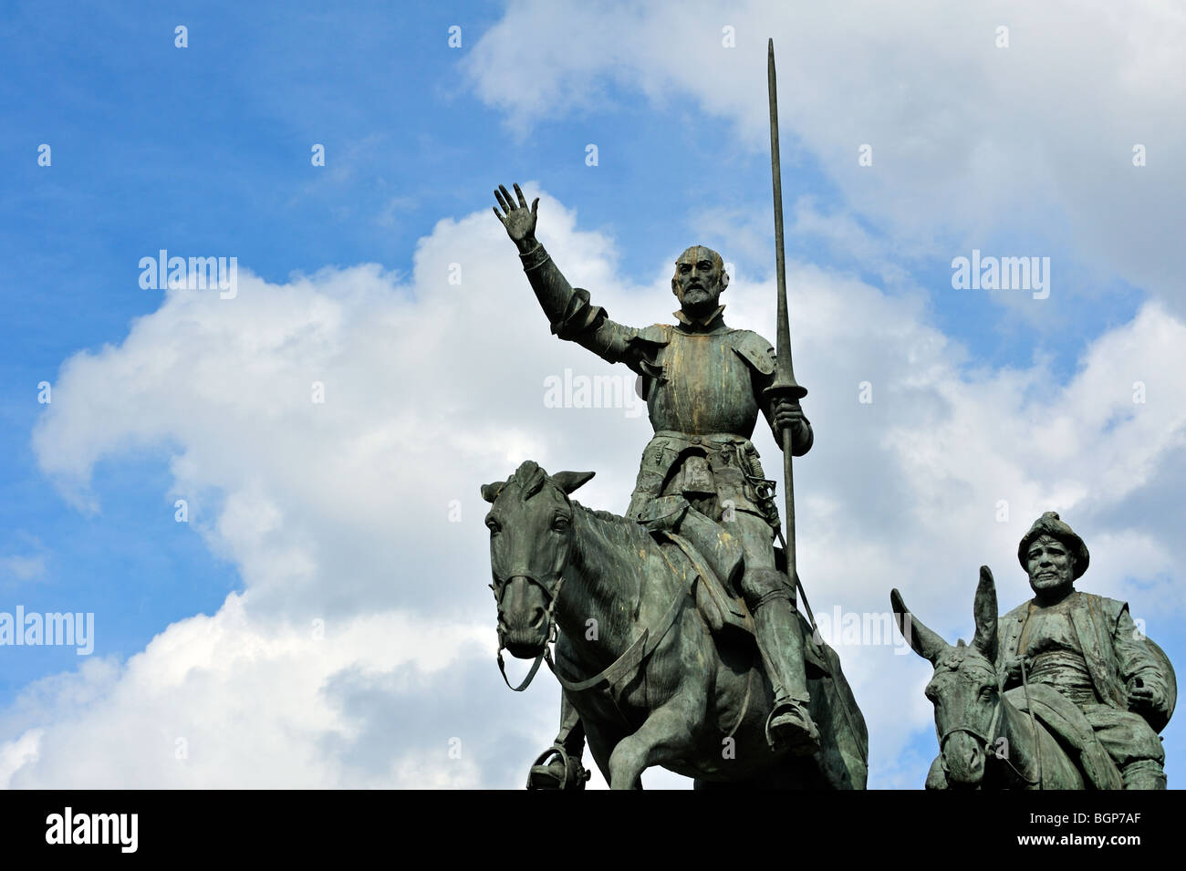 Statue of Spanish Don Quixote of La Mancha and Sancho Panza at the ...
