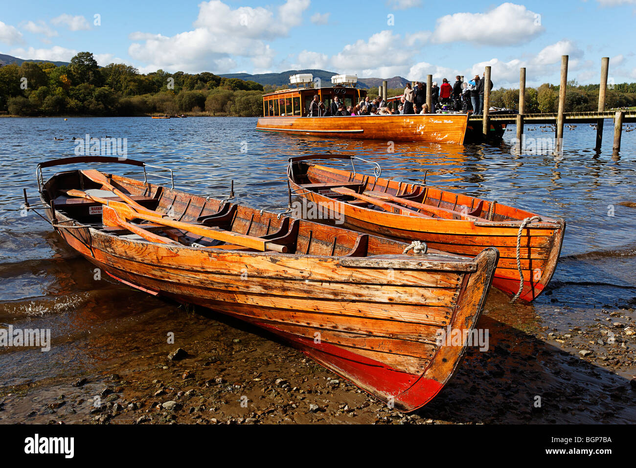 Rowing boats on Derwent Water, Keswick Stock Photo - Alamy
