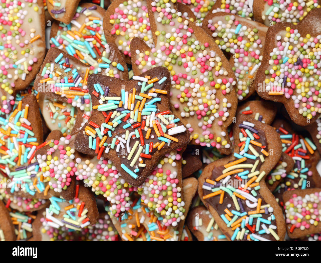 Closeup of different shapes of christmas gingerbread cakes Stock Photo ...