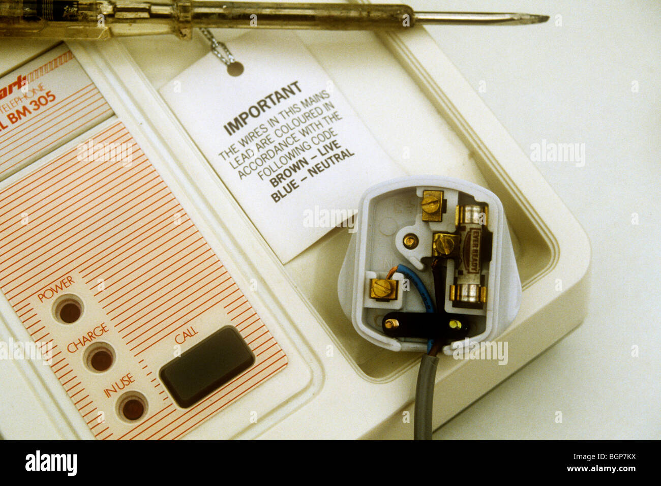 Correct wiring for a standard British electric plug Stock Photo - Alamy