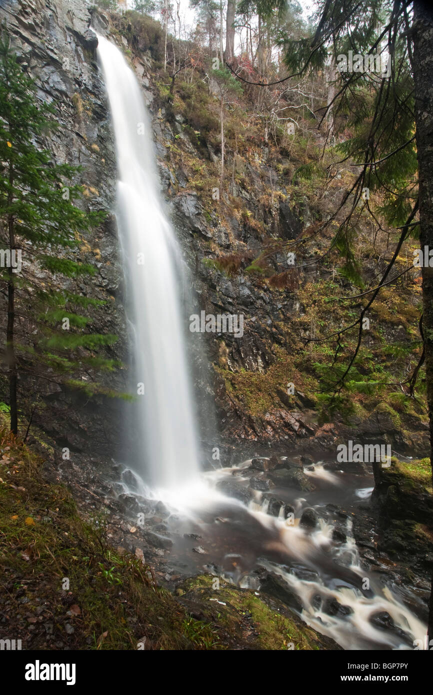 Plodda Falls, Glen Affric, Tomich, Scottish Highlands, Uk Stock Photo ...