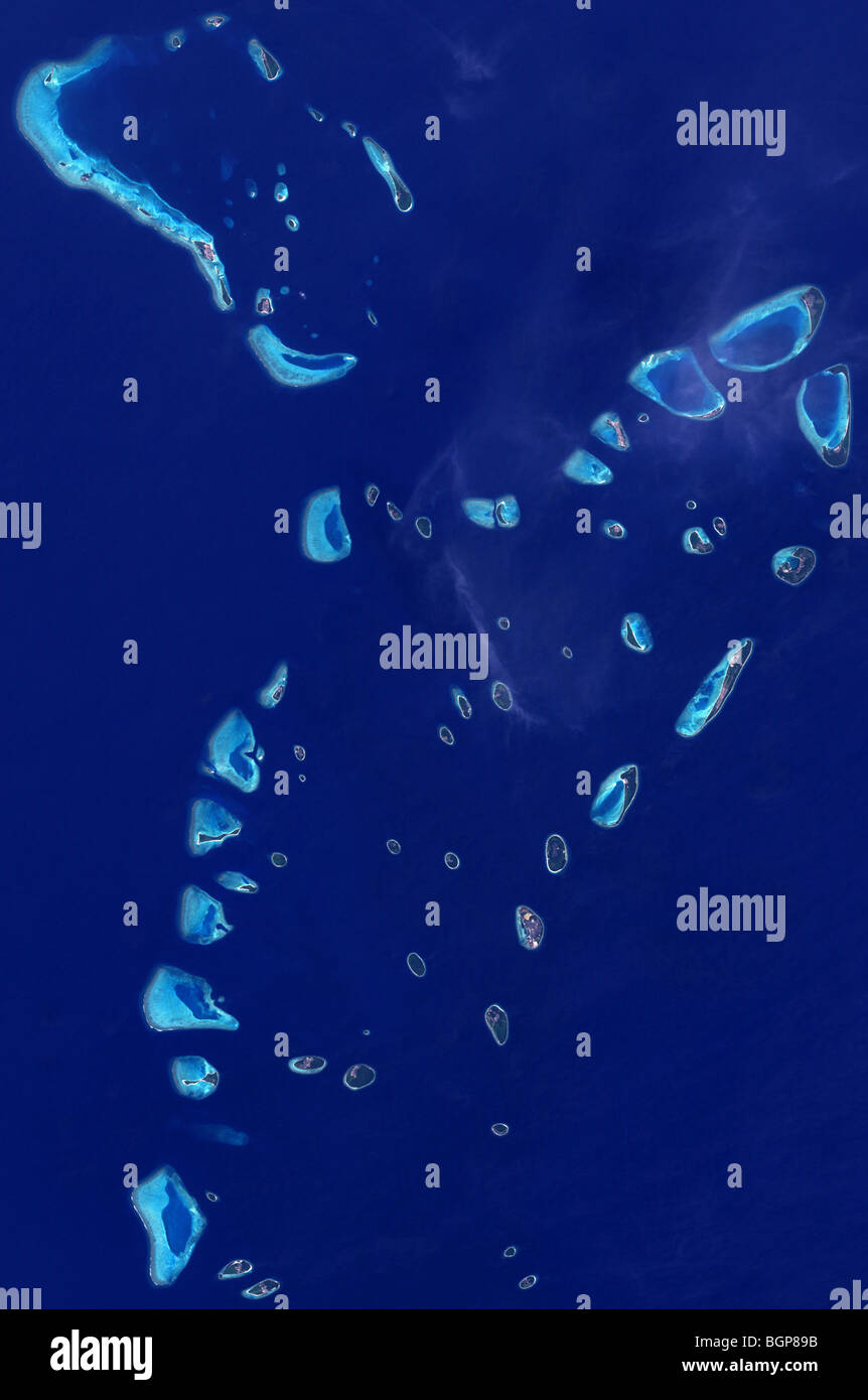 Satellite image of the Maldives Stock Photo - Alamy