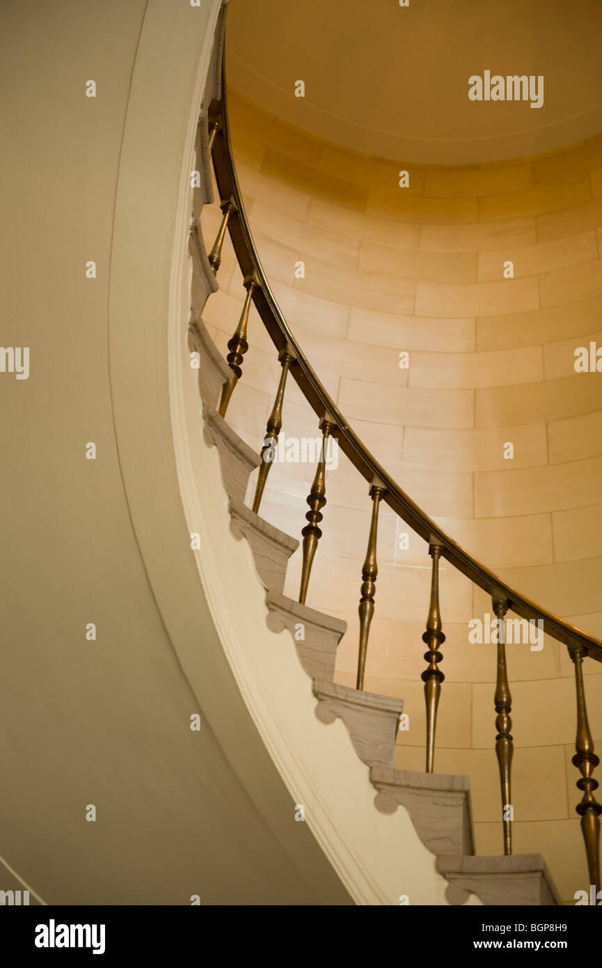 Staircase in historic building, Hamilton Building, Winnipeg, Manitoba ...