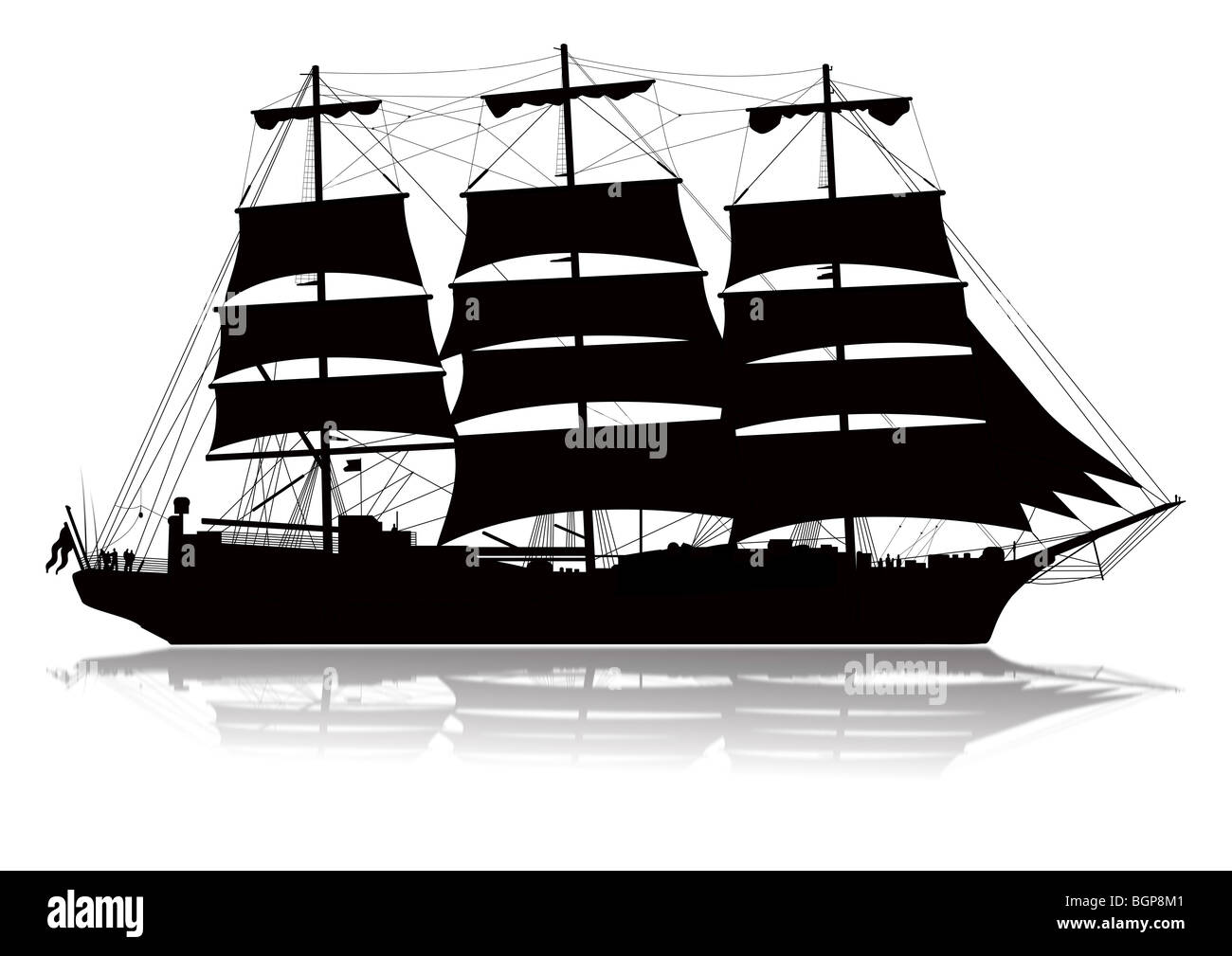 sailing ship silhouette Stock Photo - Alamy