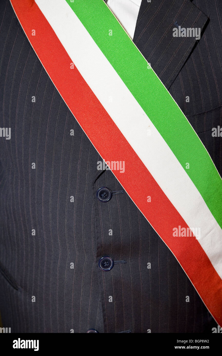 Close-up of Italian official wearing sash Stock Photo - Alamy