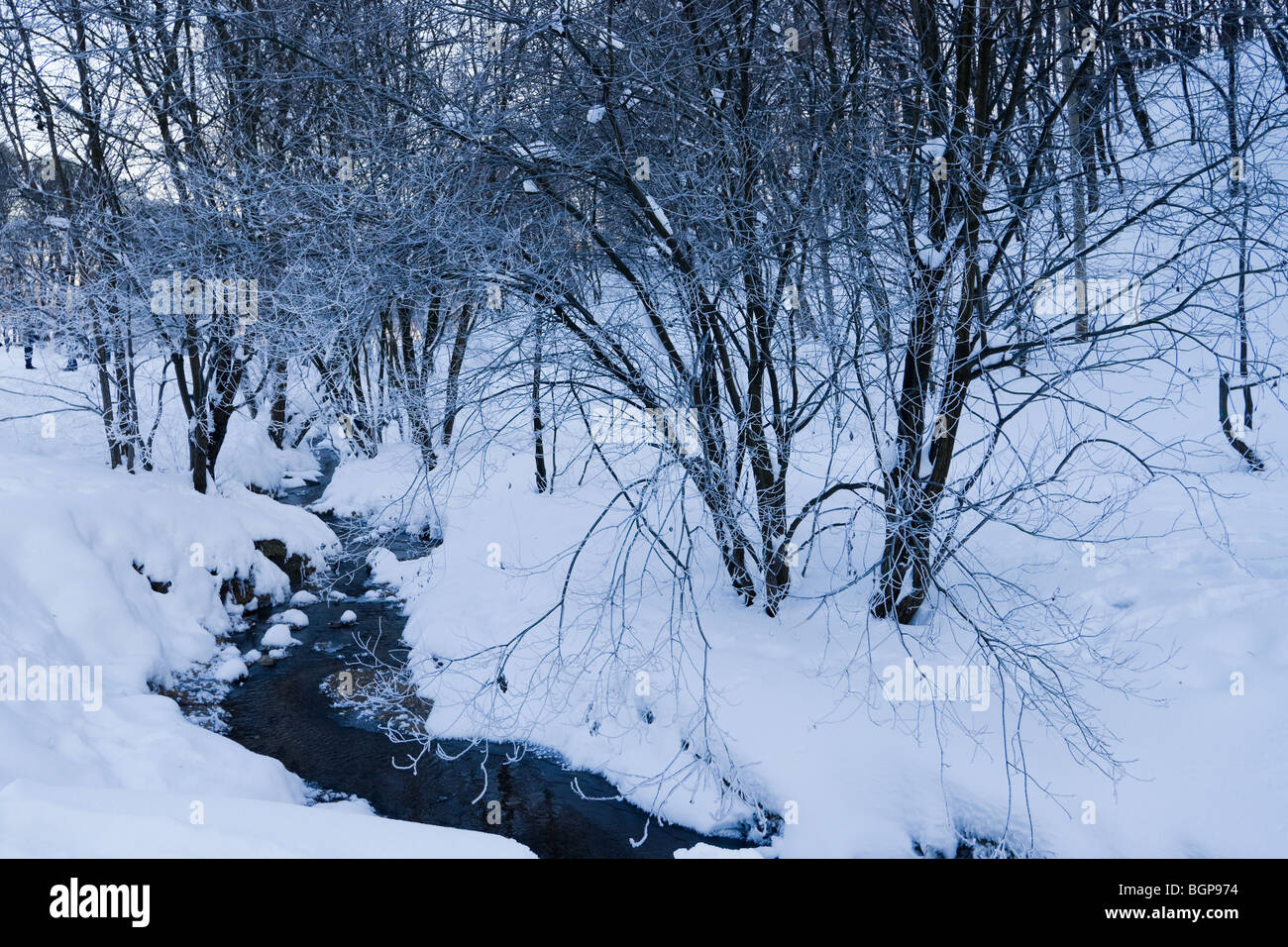 A brook in winter setting Stock Photo - Alamy