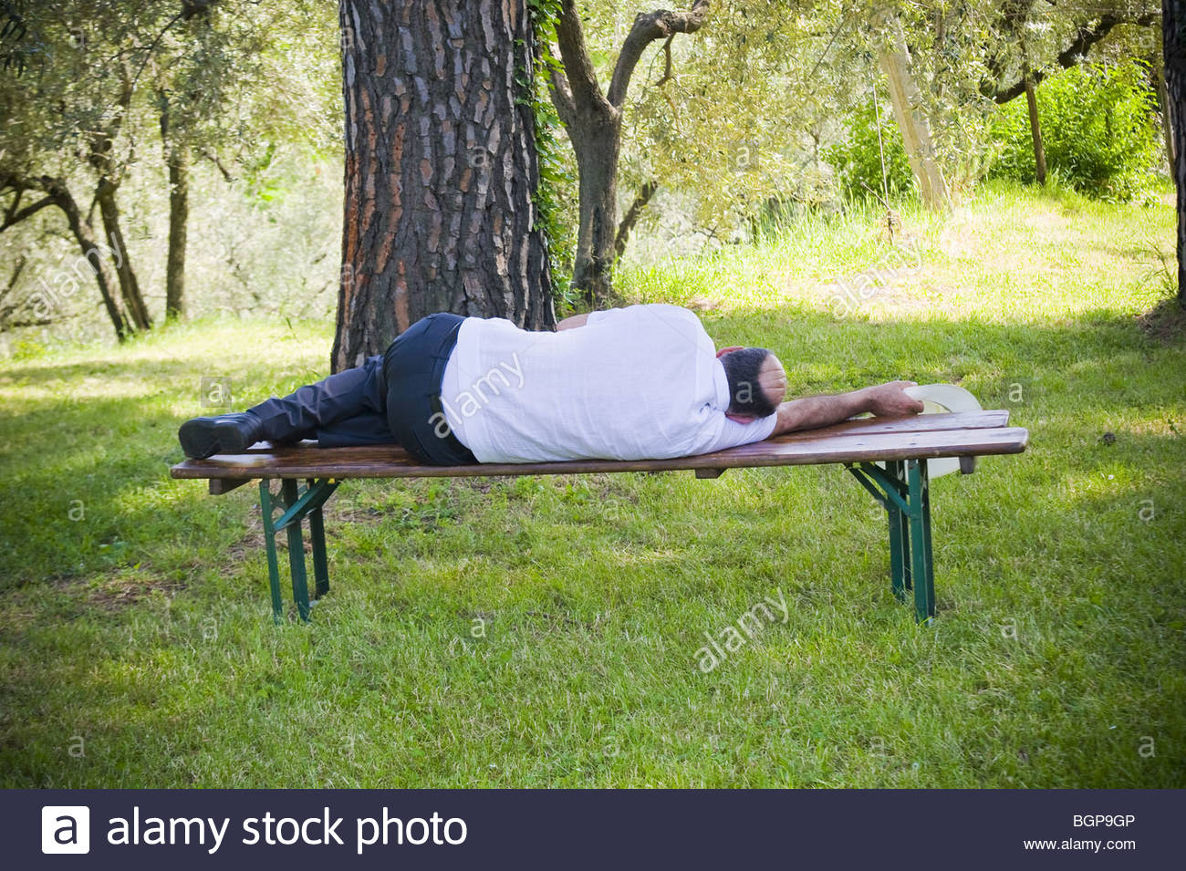 Sleeping On Park Bench Stock Photos & Sleeping On Park Bench Stock ...