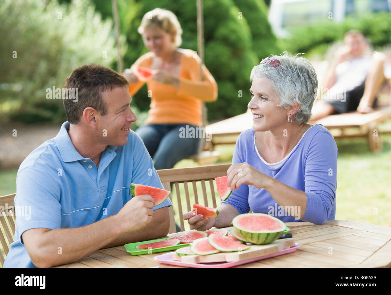 Watermelon in front of face hi-res stock photography and images - Alamy