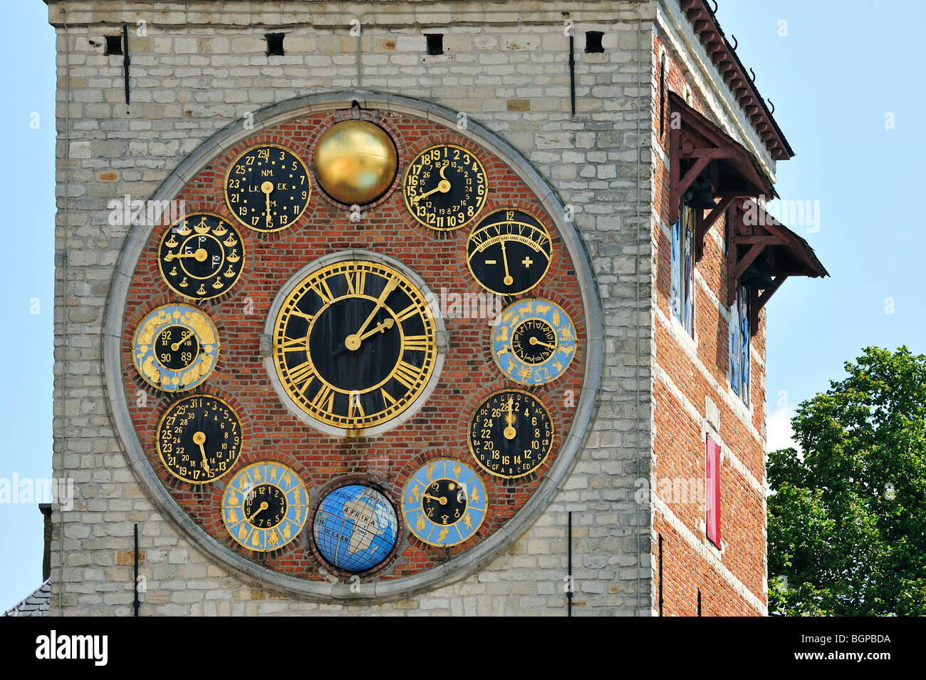 The Zimmer Tower / Zimmertoren with the Jubilee Clock in the city Lier ...