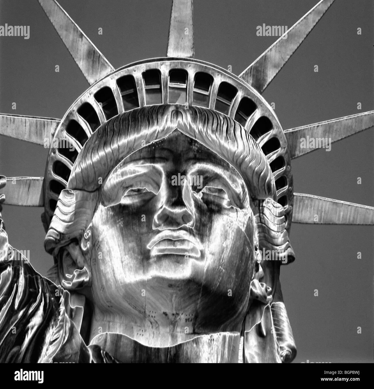 Statue of Liberty computer enhanced with chrome finish Stock Photo - Alamy