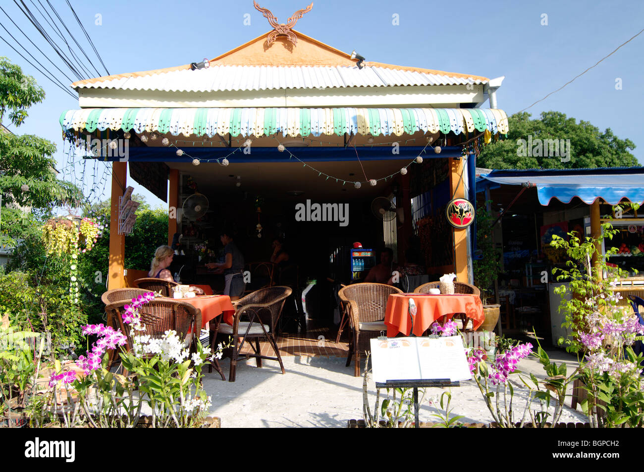 Boomerang Cafe, Bang Rak, Ko Samui, Thailand Stock Photo - Alamy