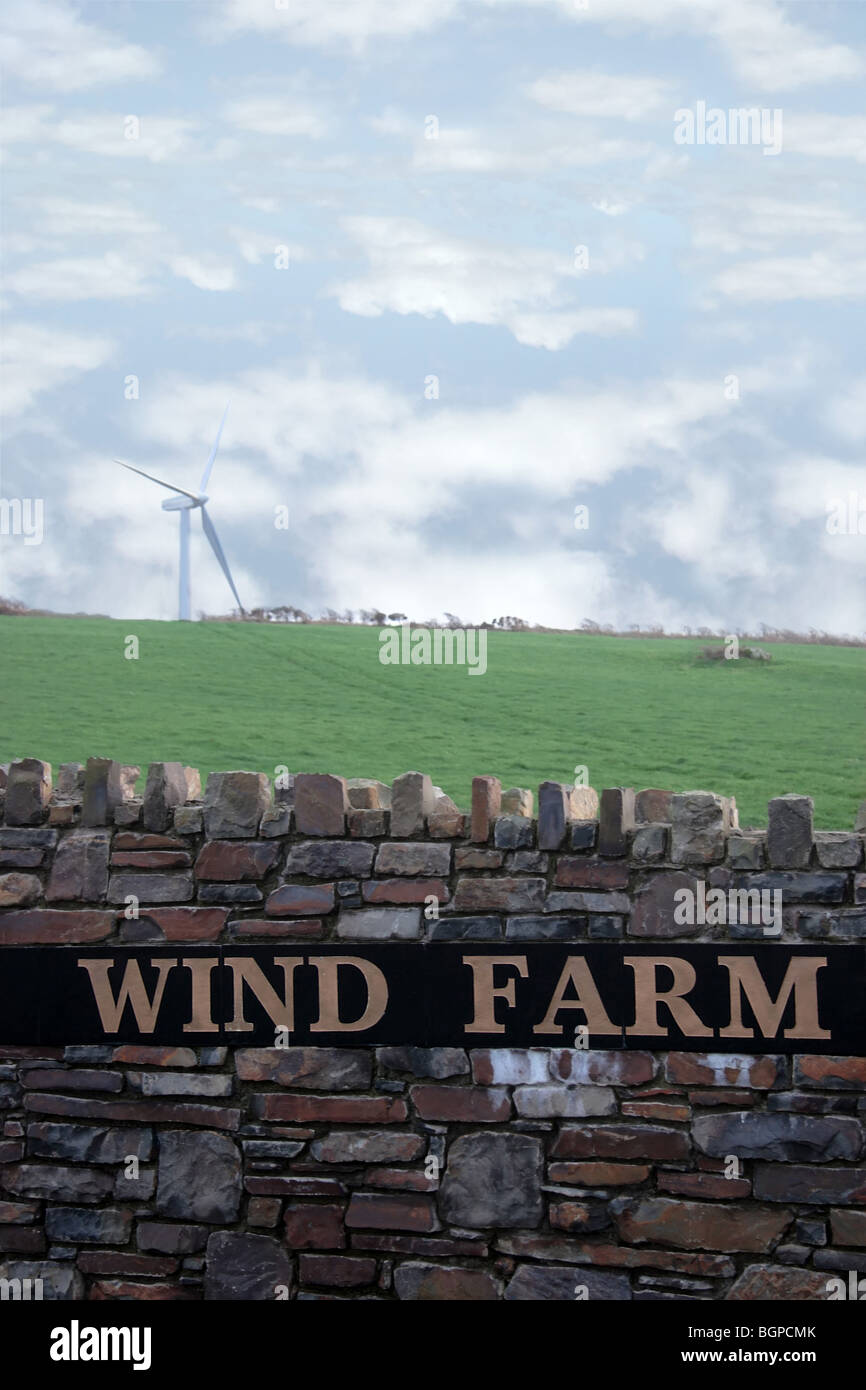 wind turbine on a wind farm in county kerry ireland Stock Photo - Alamy
