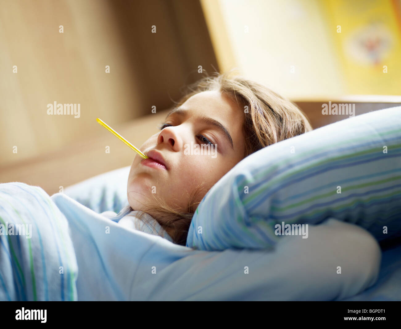 sick girl in bed Stock Photo - Alamy
