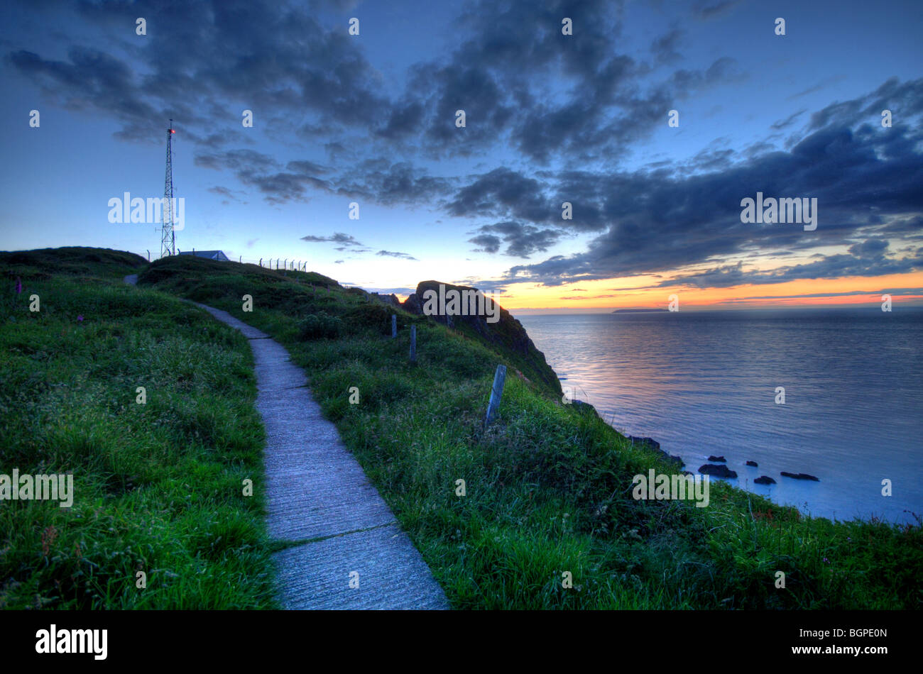Hartland point path hdr Stock Photo - Alamy
